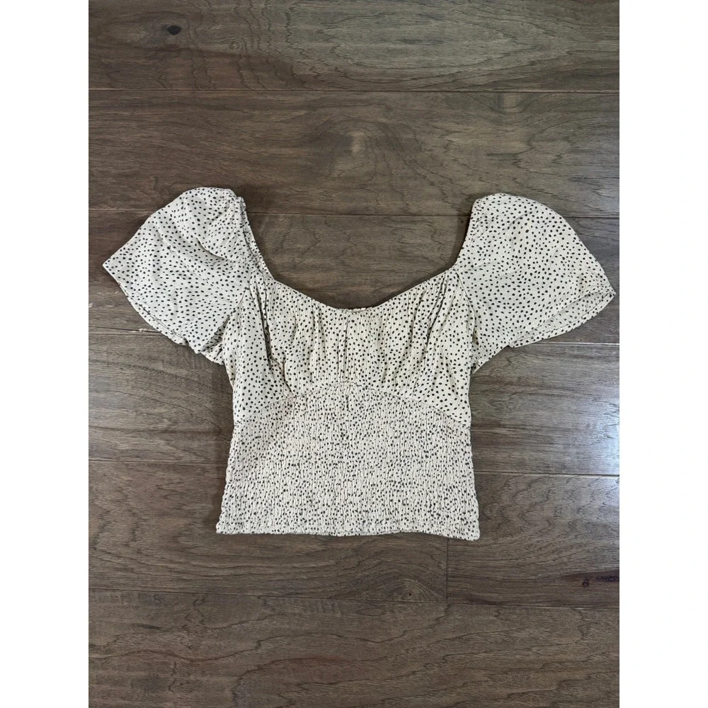 Abercrombie & Fitch | Tops | Abercrombie Fitch Smocked Puff Sleeve ...
